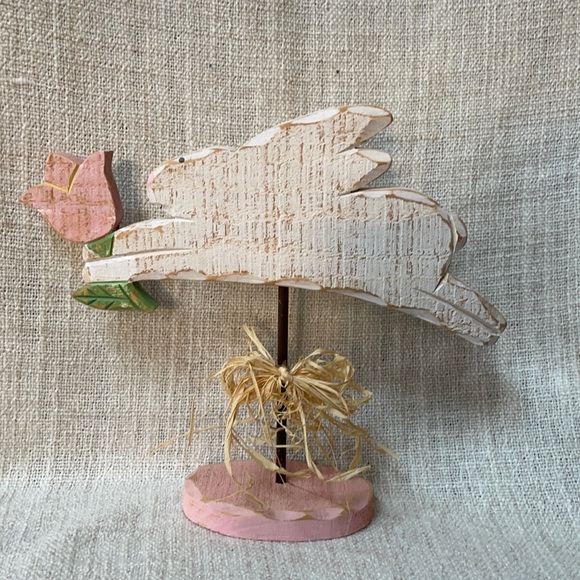 Hand Crafted | Accents | Rabbit Figure Decor Farmhouse Country Rabbit ...